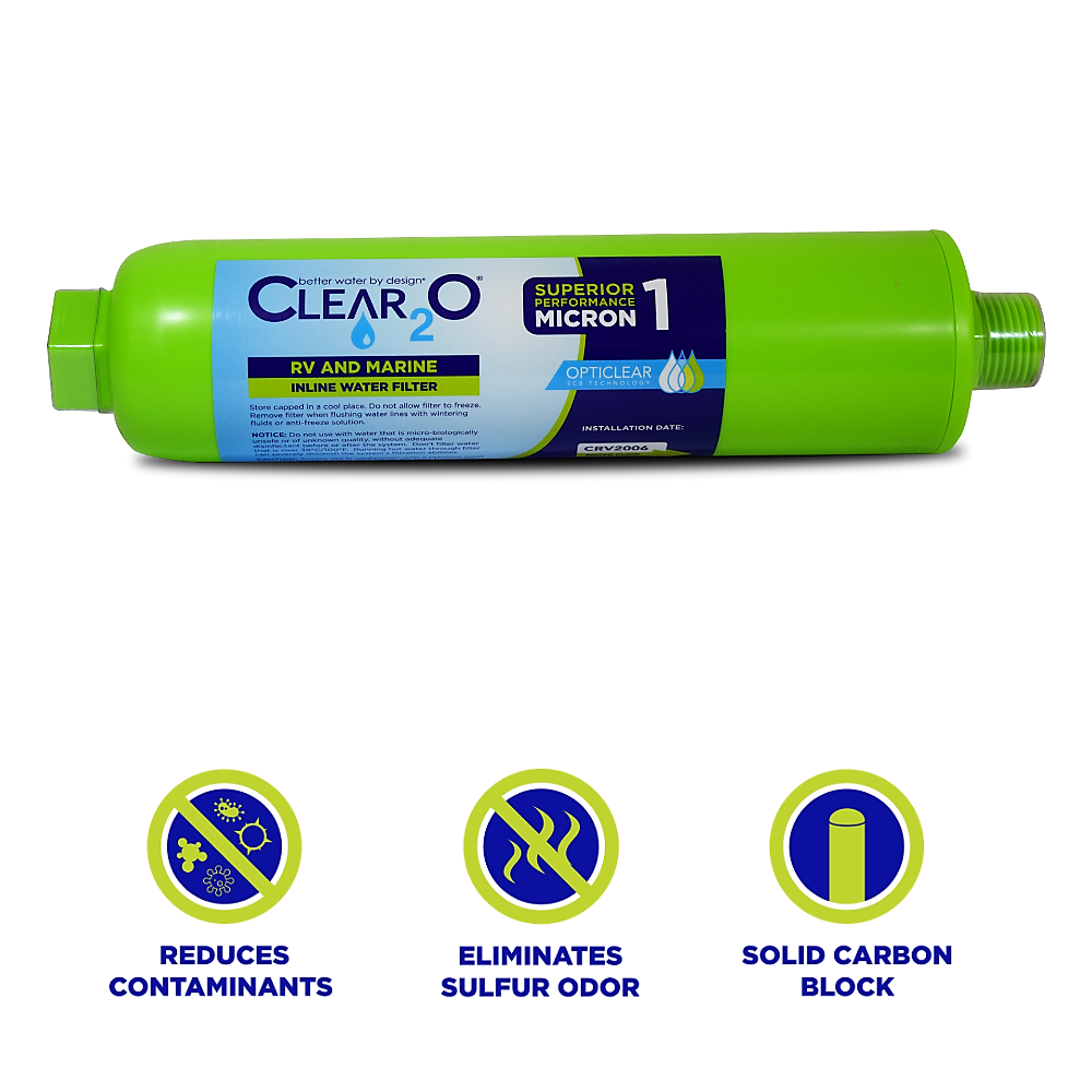CLEAR2O® RV AND MARINE INLINE WATER FILTER - CRV2006-3 ONE MICRON