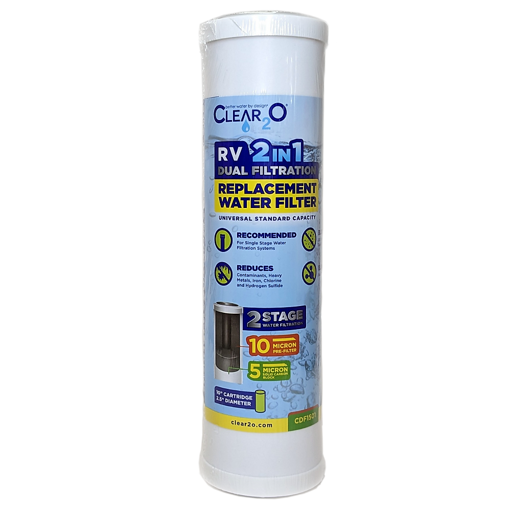 CLEAR2O® RV 2 IN 1 DUAL FILTRATION REPLACEMENT WATER FILTER - CDF1501